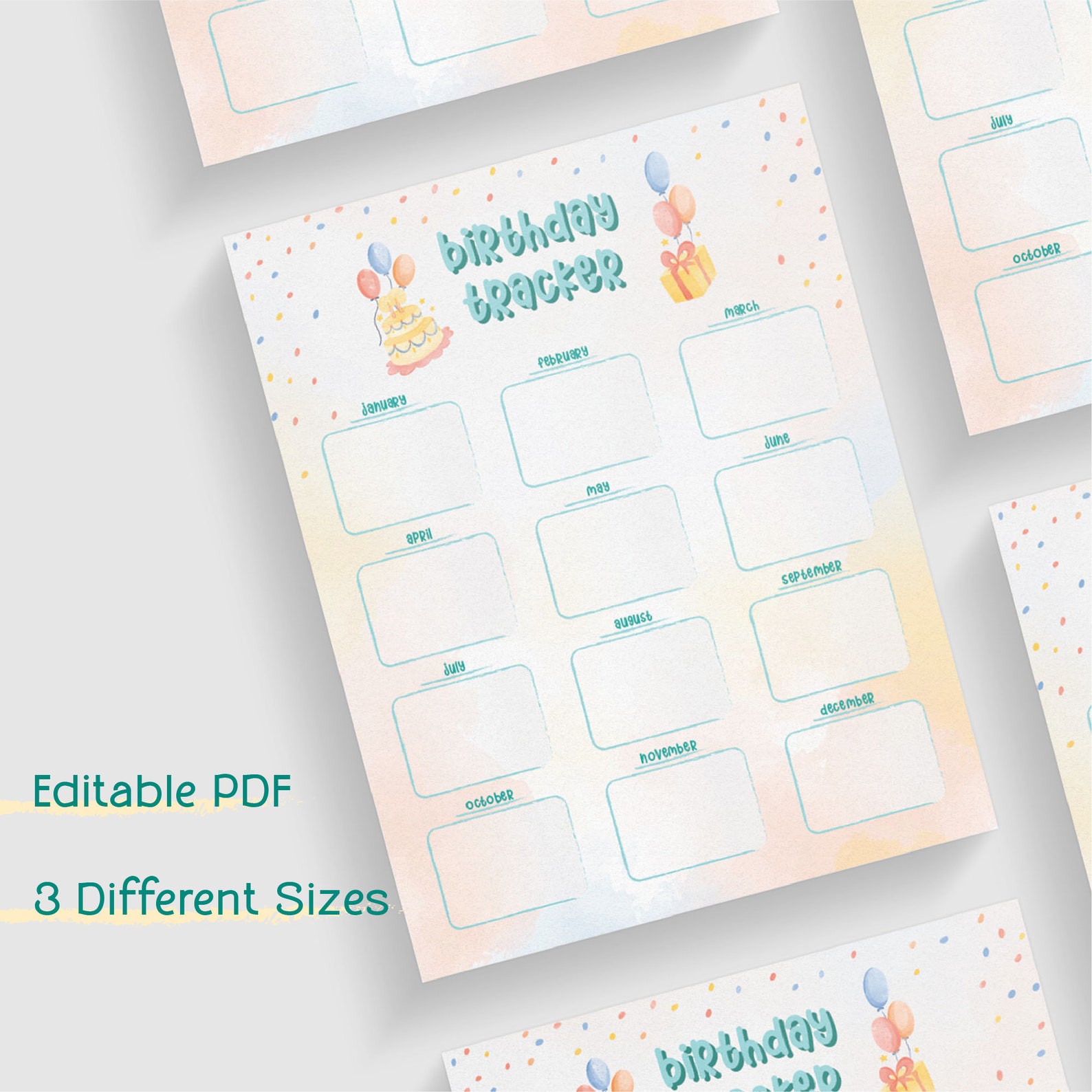 Birthday Tracker Birthday Anniversary Tracker Birthday Calendar ...