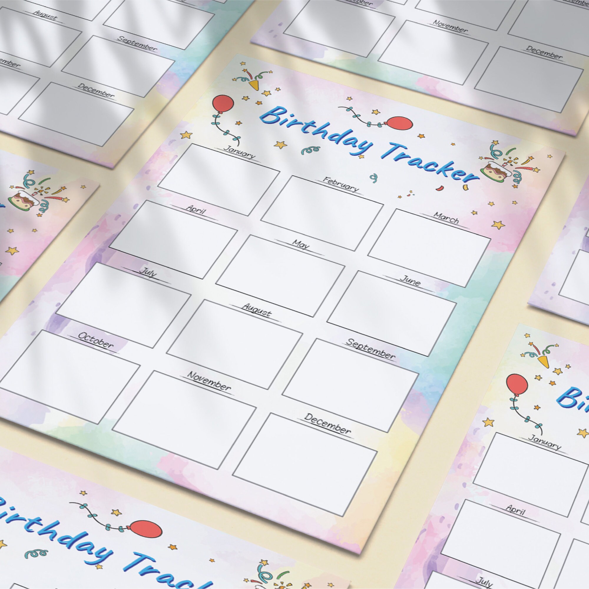 Birthday Tracker Birthday Anniversary Tracker Birthday Calendar ...
