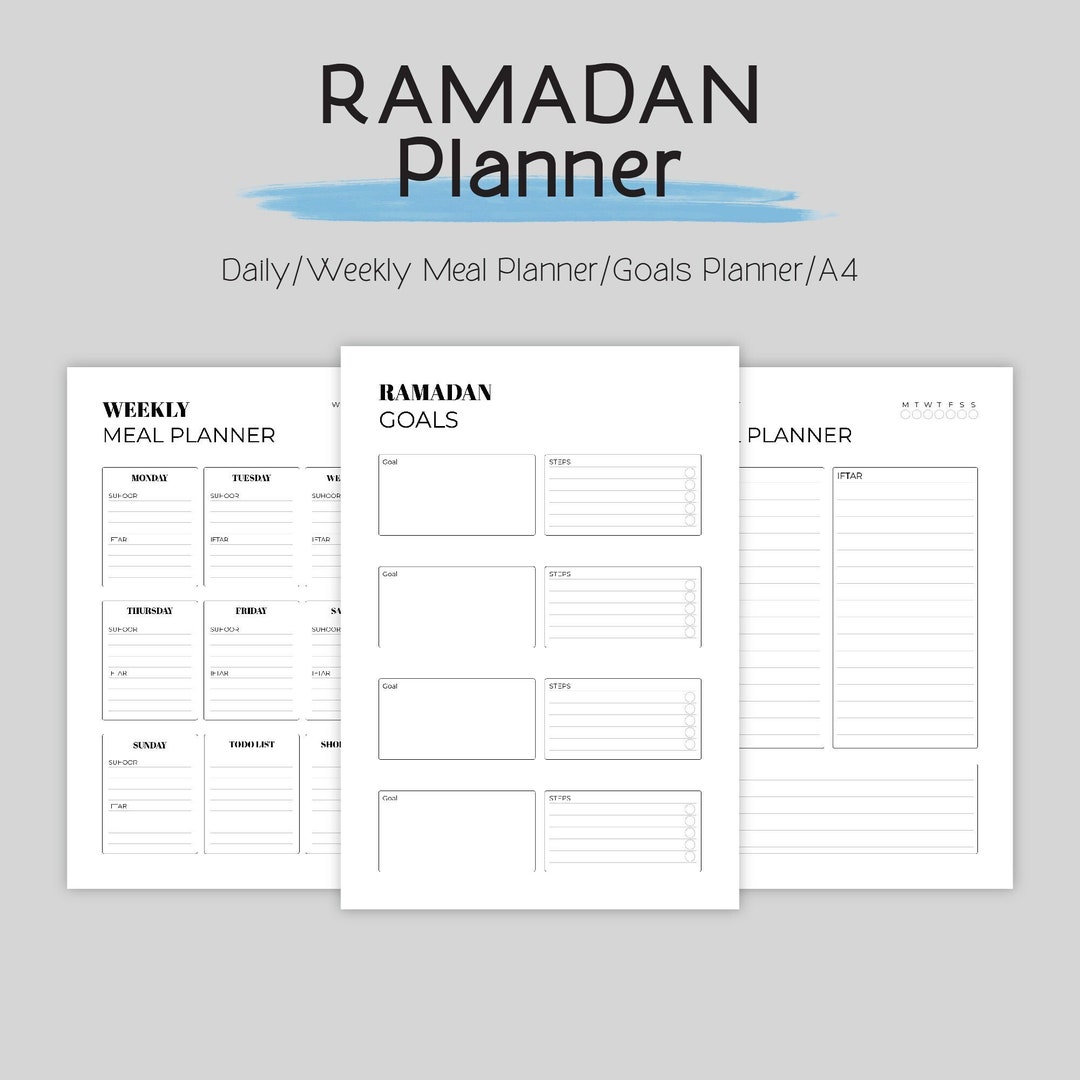 Ramadan Meal Planner | Goal Planner | Fasting & Goal Setting ...