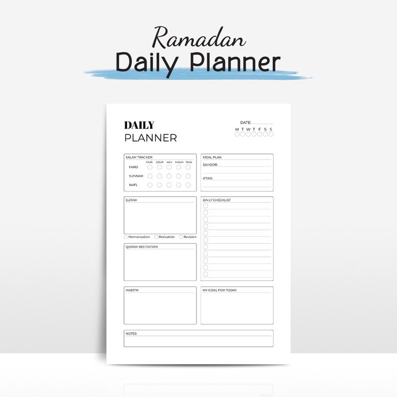 Ramadan Planner, Digital Download | A4 Size, Salah Tracker, Meal Plan ...