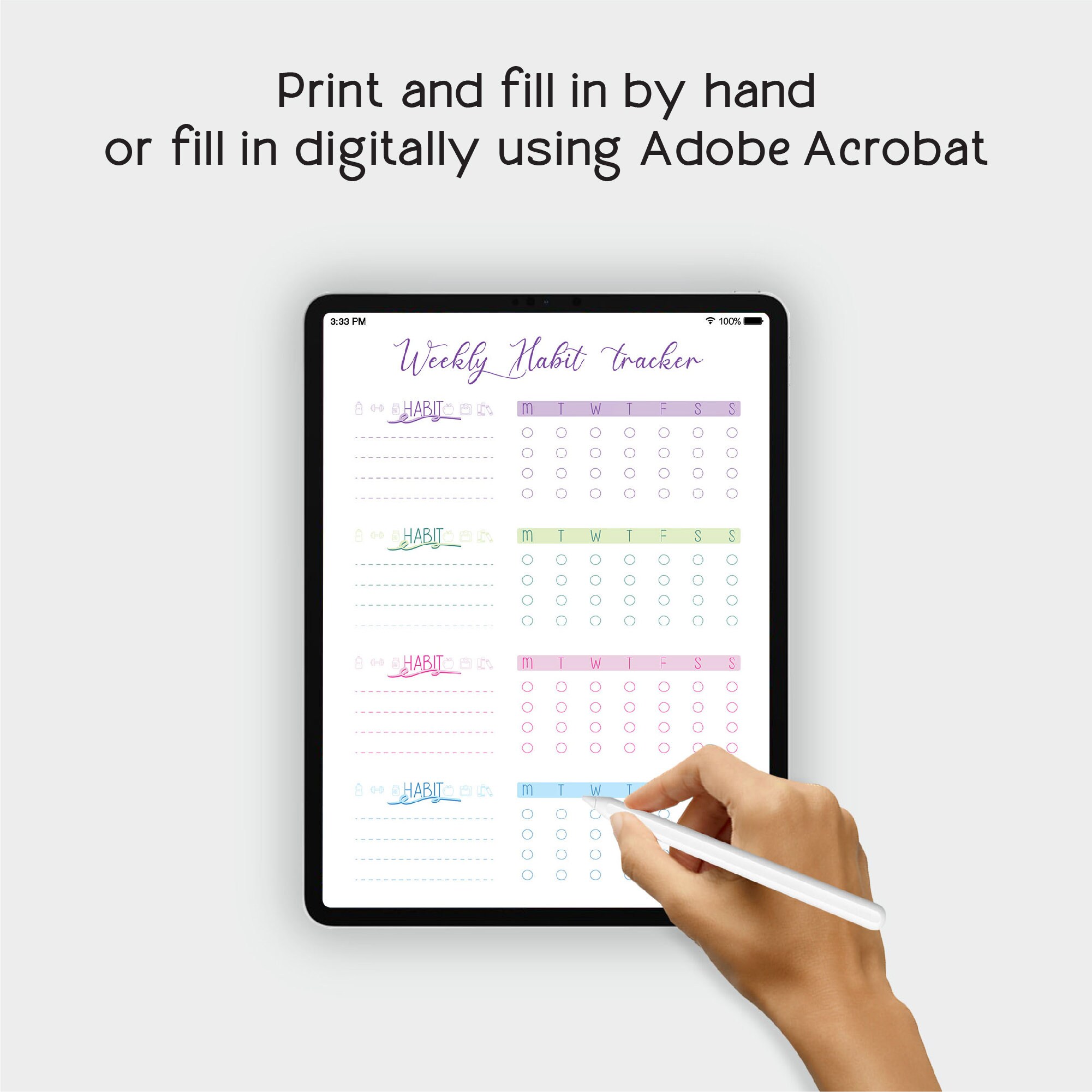 Weekly Habit Tracker Monthly Habit Tracker Digital and Printable ...