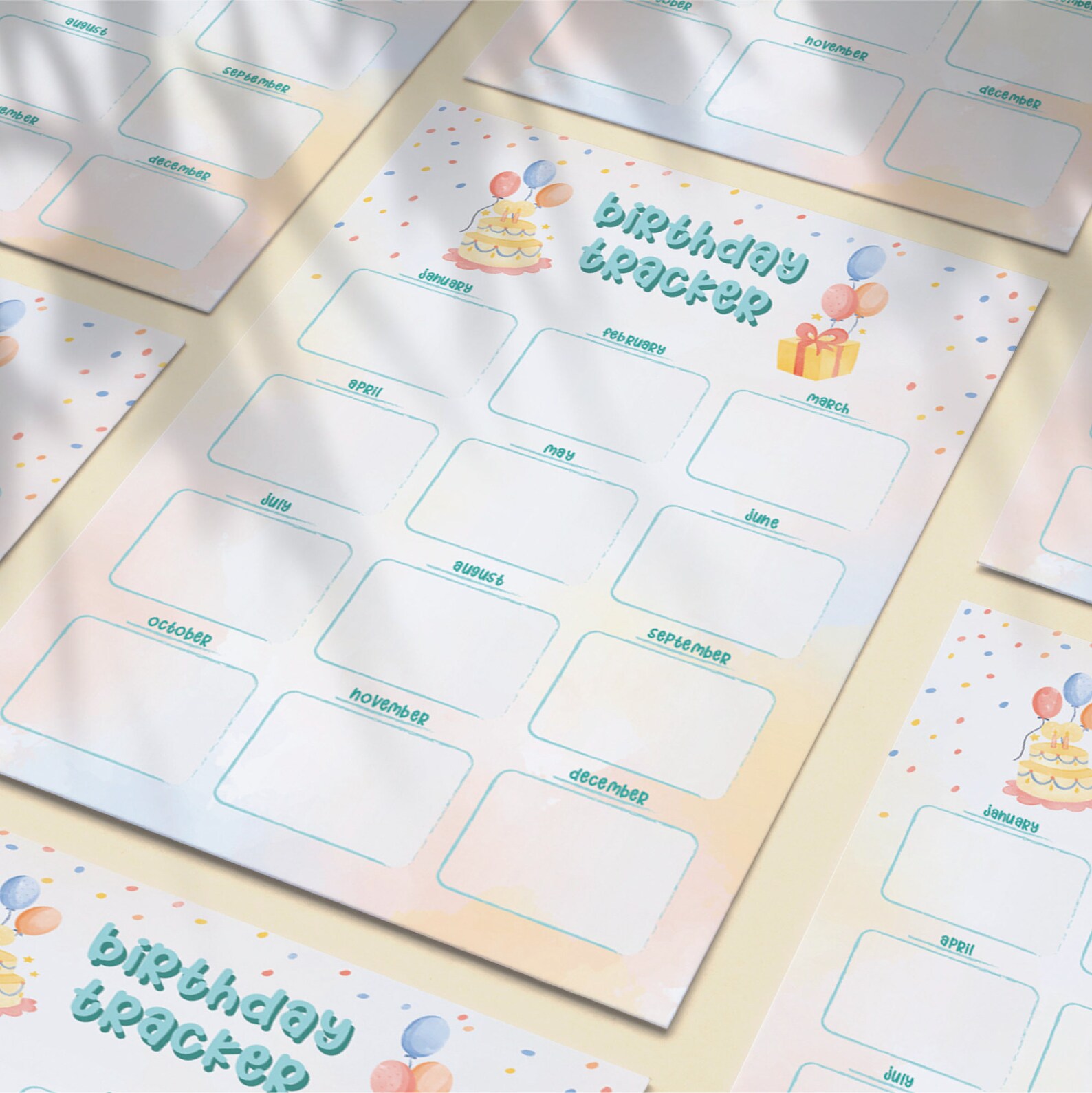 Birthday Tracker Birthday Anniversary Tracker Birthday Calendar ...