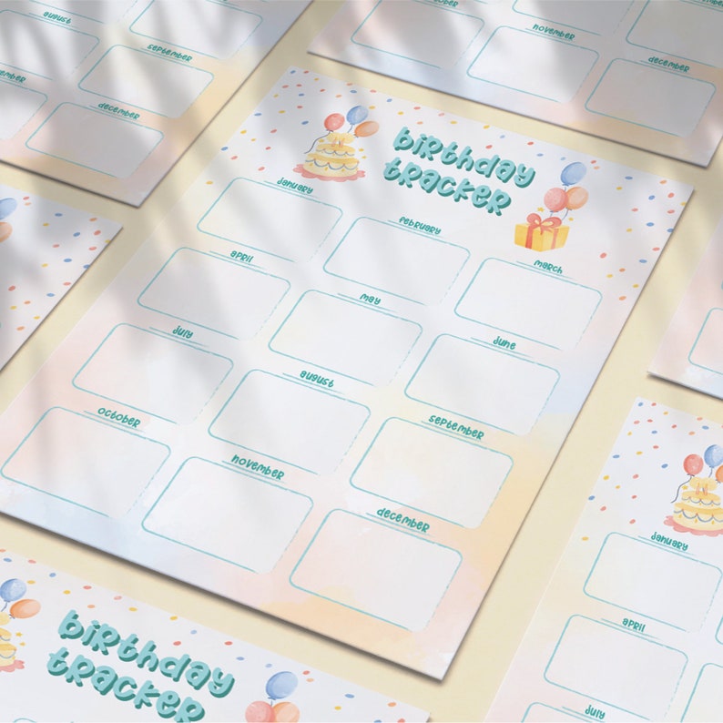 Birthday Tracker Birthday Anniversary Tracker Birthday Calendar ...