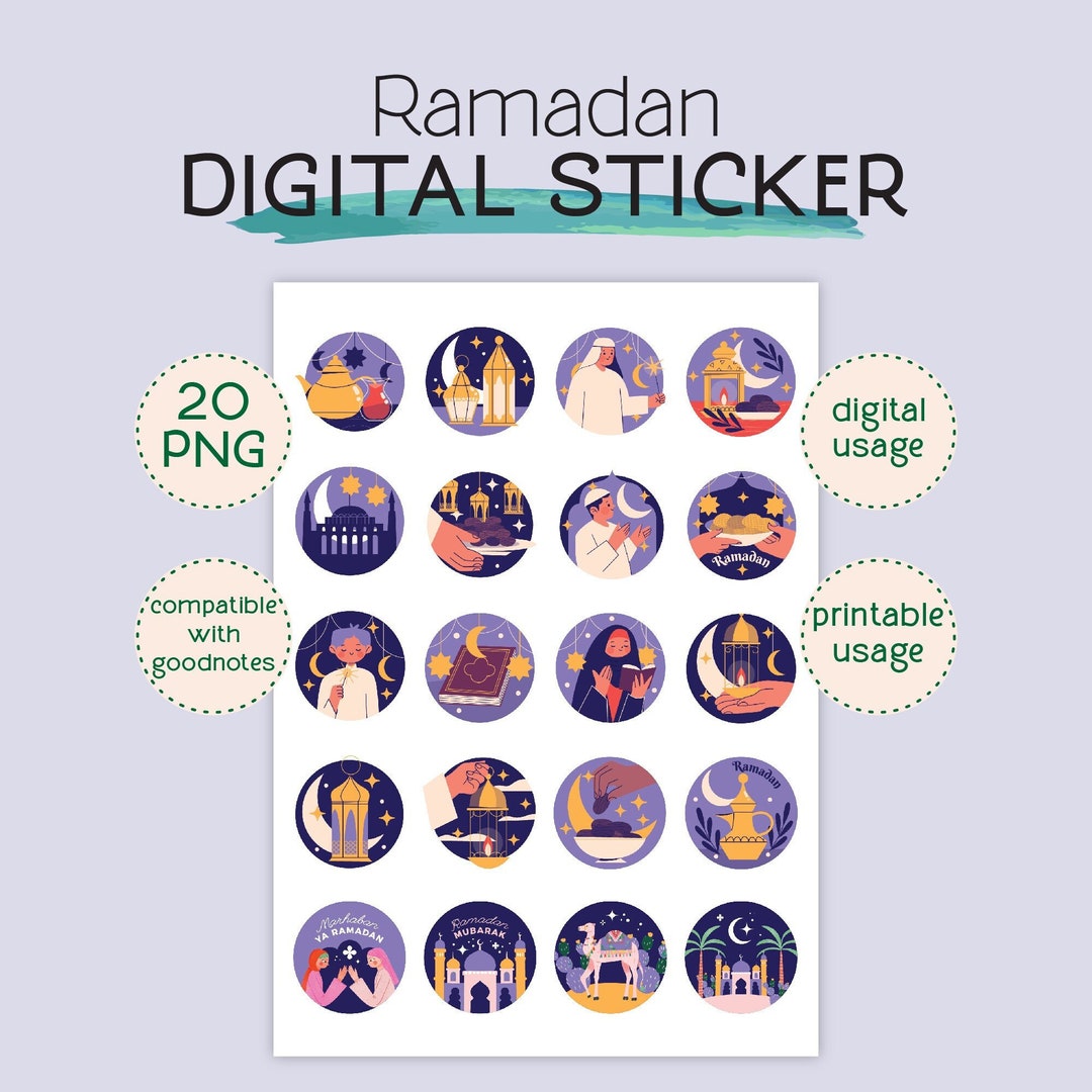 Exquisite Ramadan Digital Sticker Set | Islamic Emotions and Designs ...