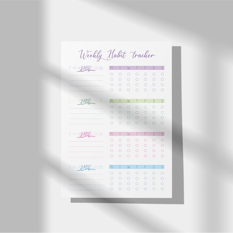 Weekly Habit Tracker Monthly Habit Tracker Digital and Printable ...