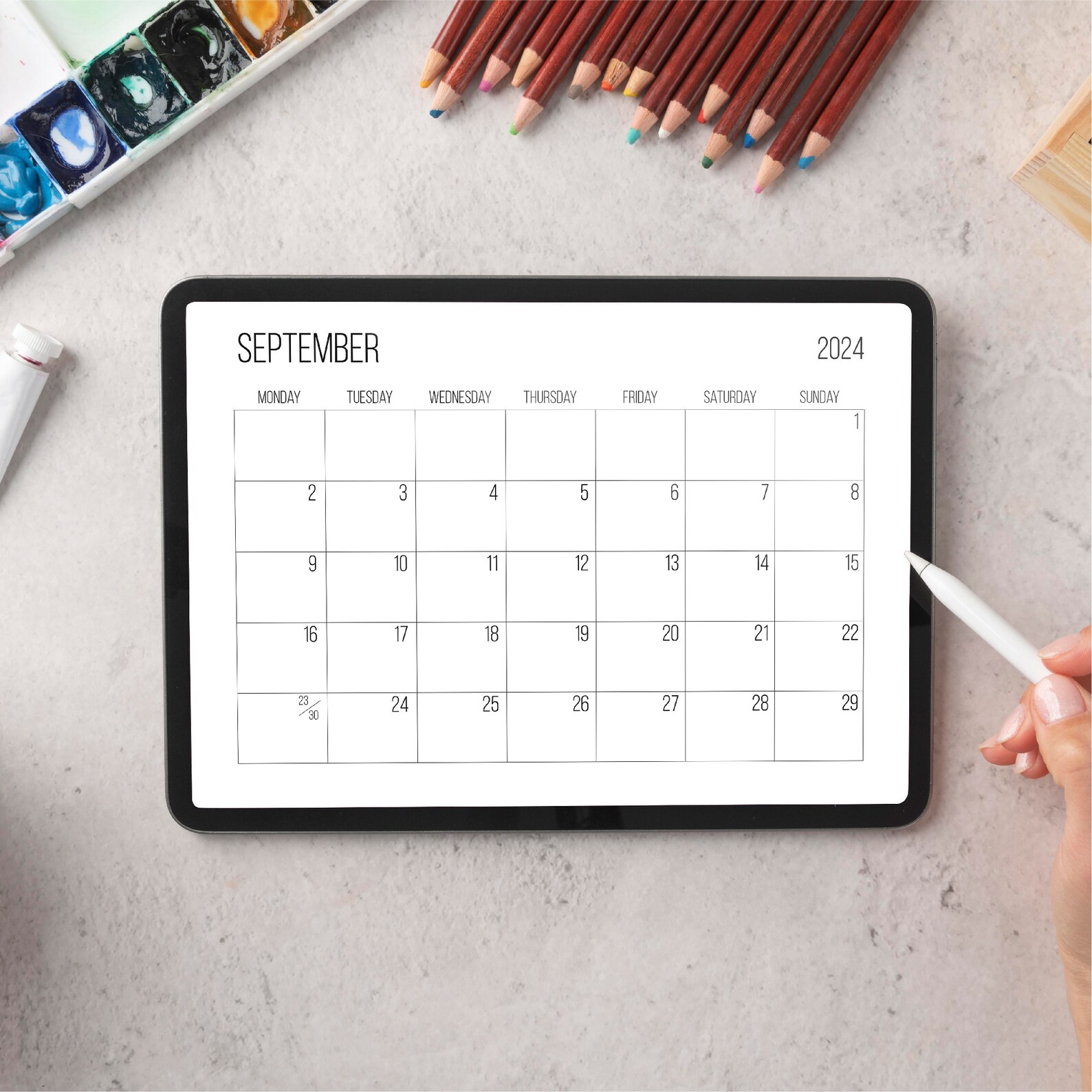 Minimalist Horizontal Calendar Planner, Printable and Digital, Flexible ...