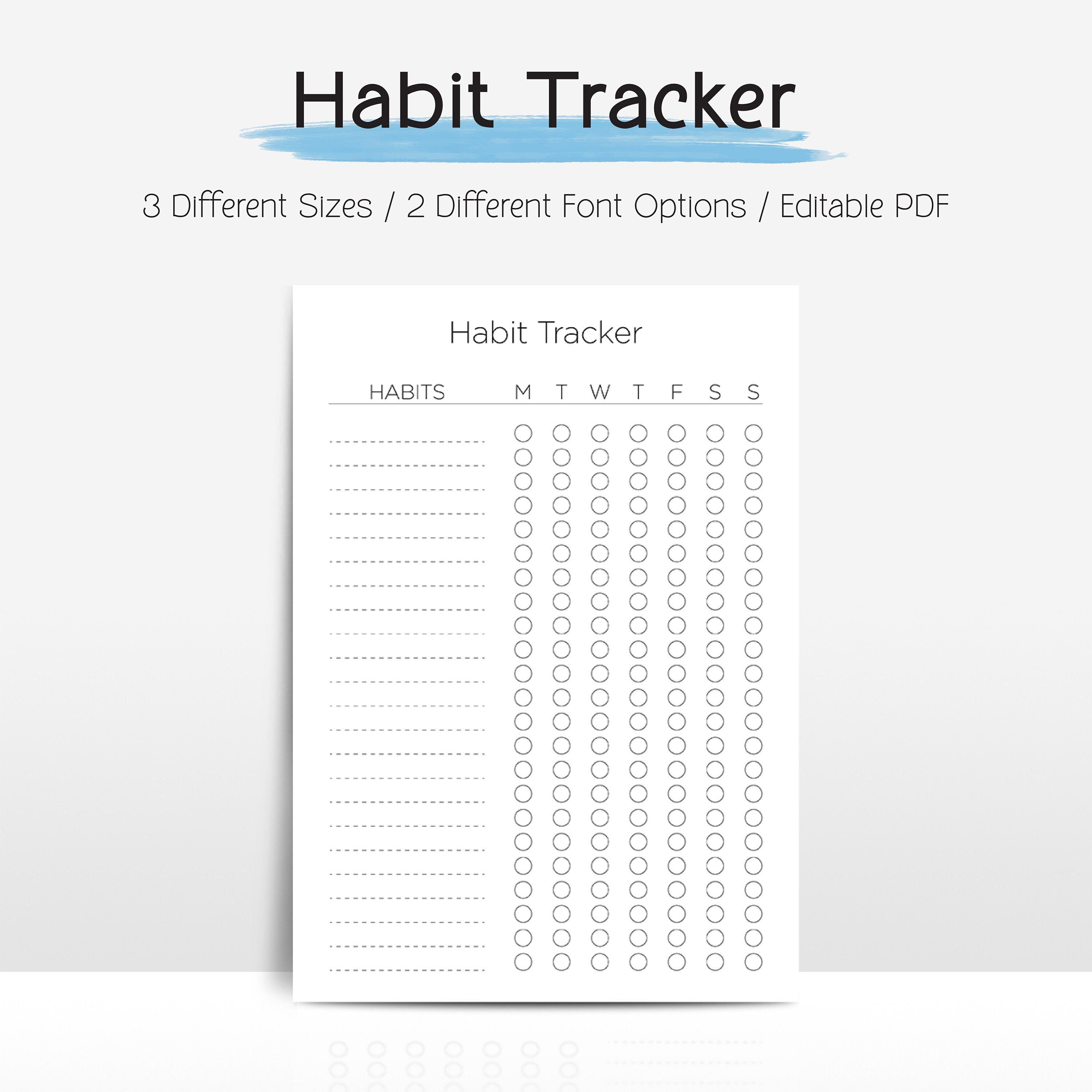 Minimal Habit Tracker Printable Habit Tracker Digital Habit Tracker ...