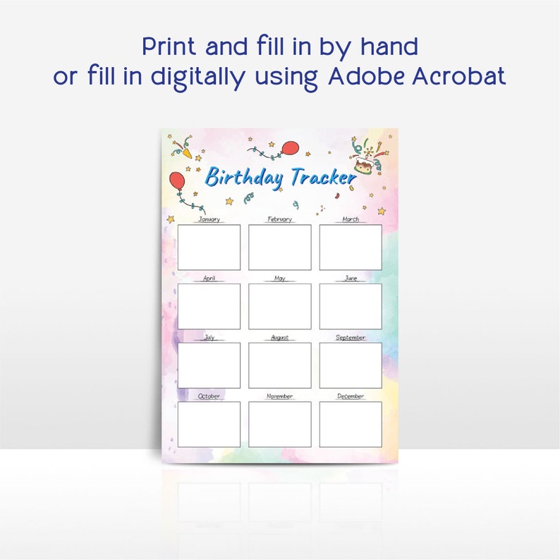 Birthday Tracker Birthday Anniversary Tracker Birthday Calendar ...