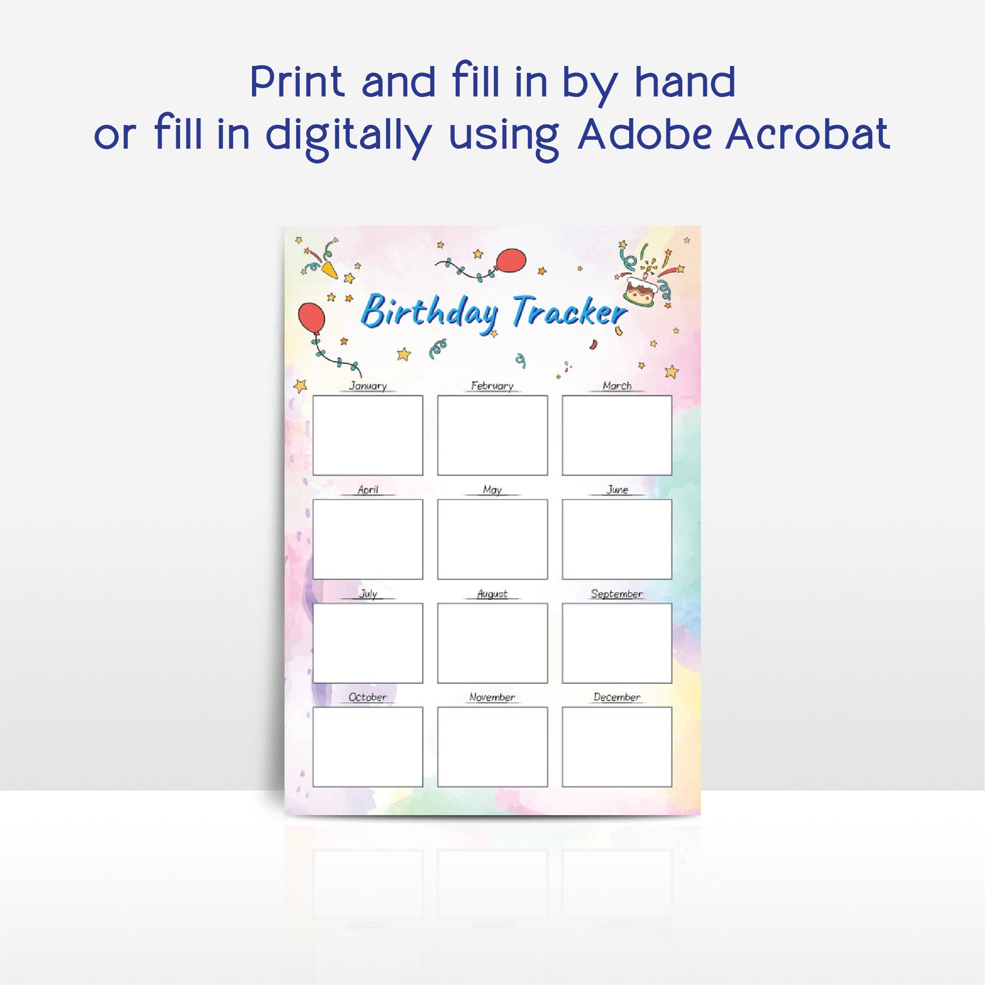 Birthday Tracker Birthday Anniversary Tracker Birthday Calendar ...