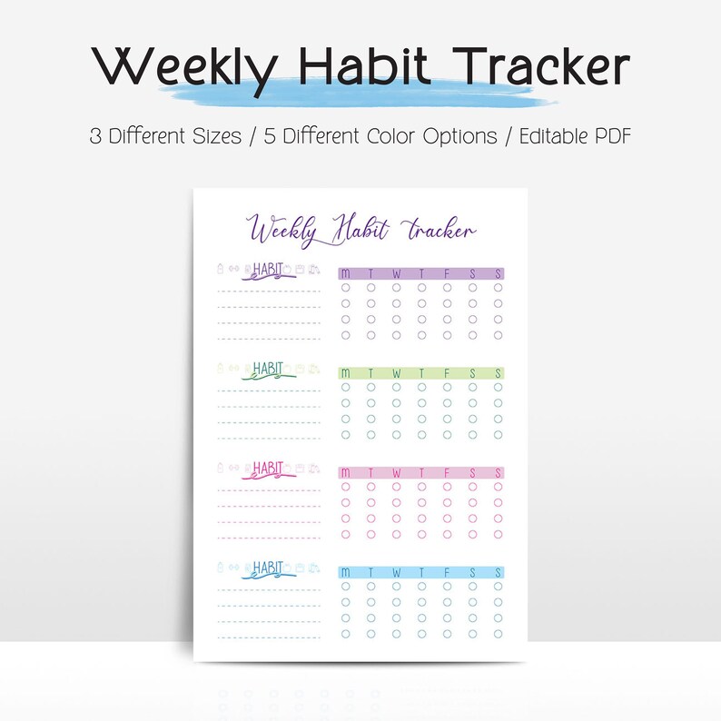 Weekly Habit Tracker Monthly Habit Tracker Digital and Printable ...