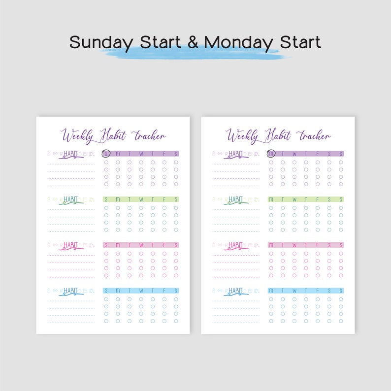 Weekly Habit Tracker Monthly Habit Tracker Digital and Printable ...