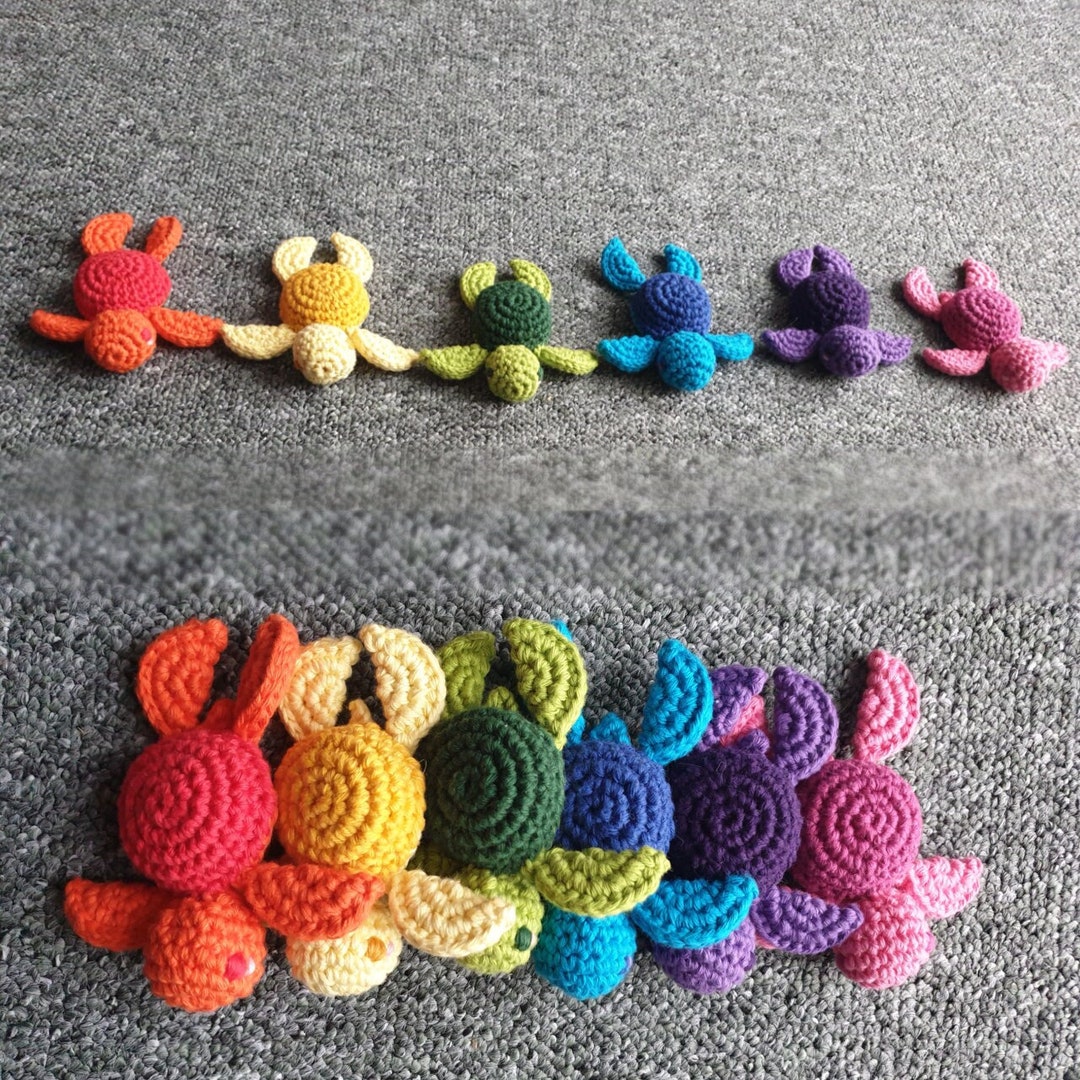 Crocheted Amigurumi Rainbow Turtles - Etsy
