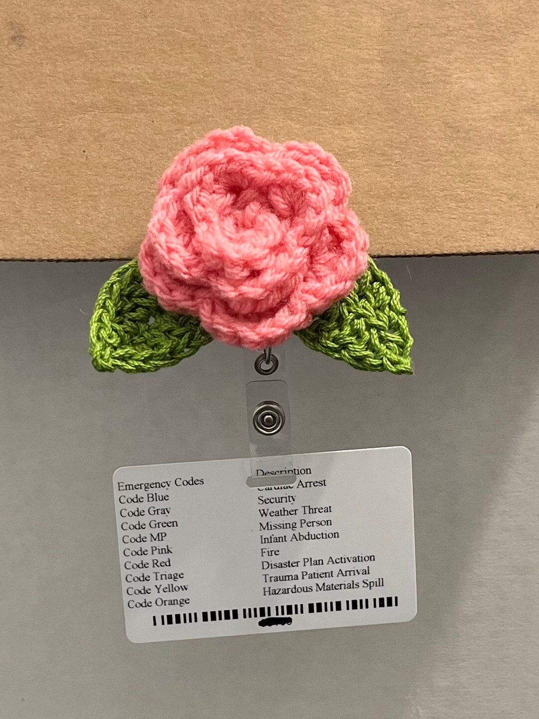 Crochet Rose Decorative Badge Reel - Etsy