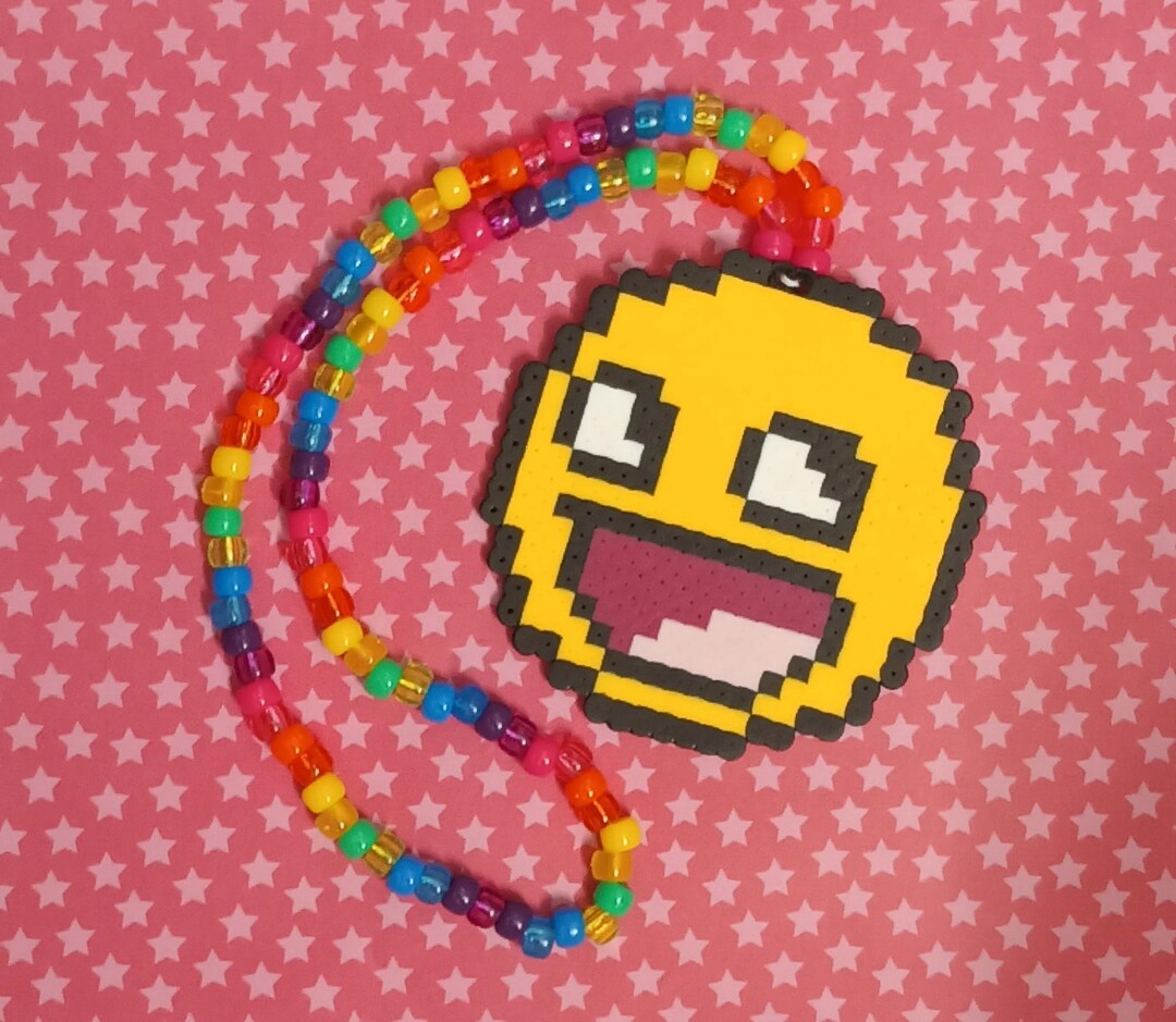 Epic Face Kandi Perler Necklace - Etsy