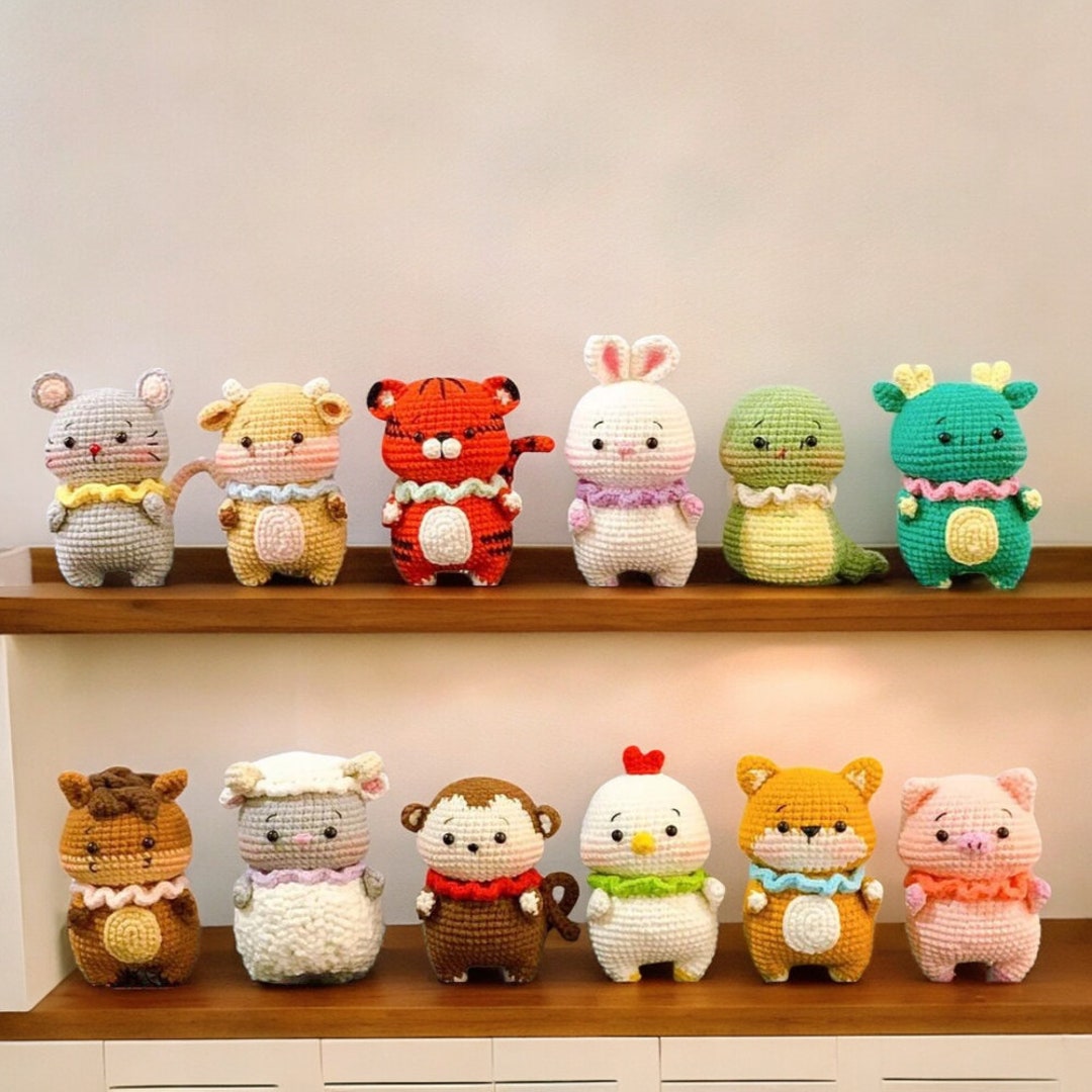 Zoo Crochet Pattern, 12 Cute Animals, Mini Amigurumi Tutorial - Etsy