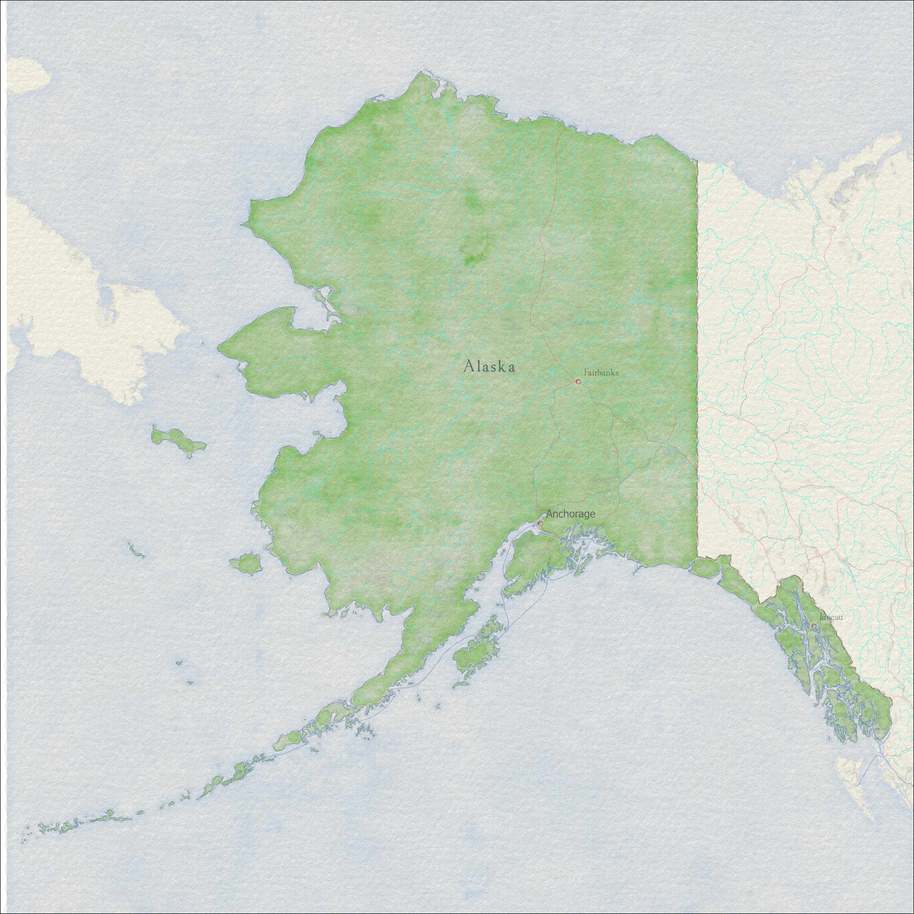 Alaska State Map Bundle: Styles Include Simple, Detailed, Rich, Elegant ...