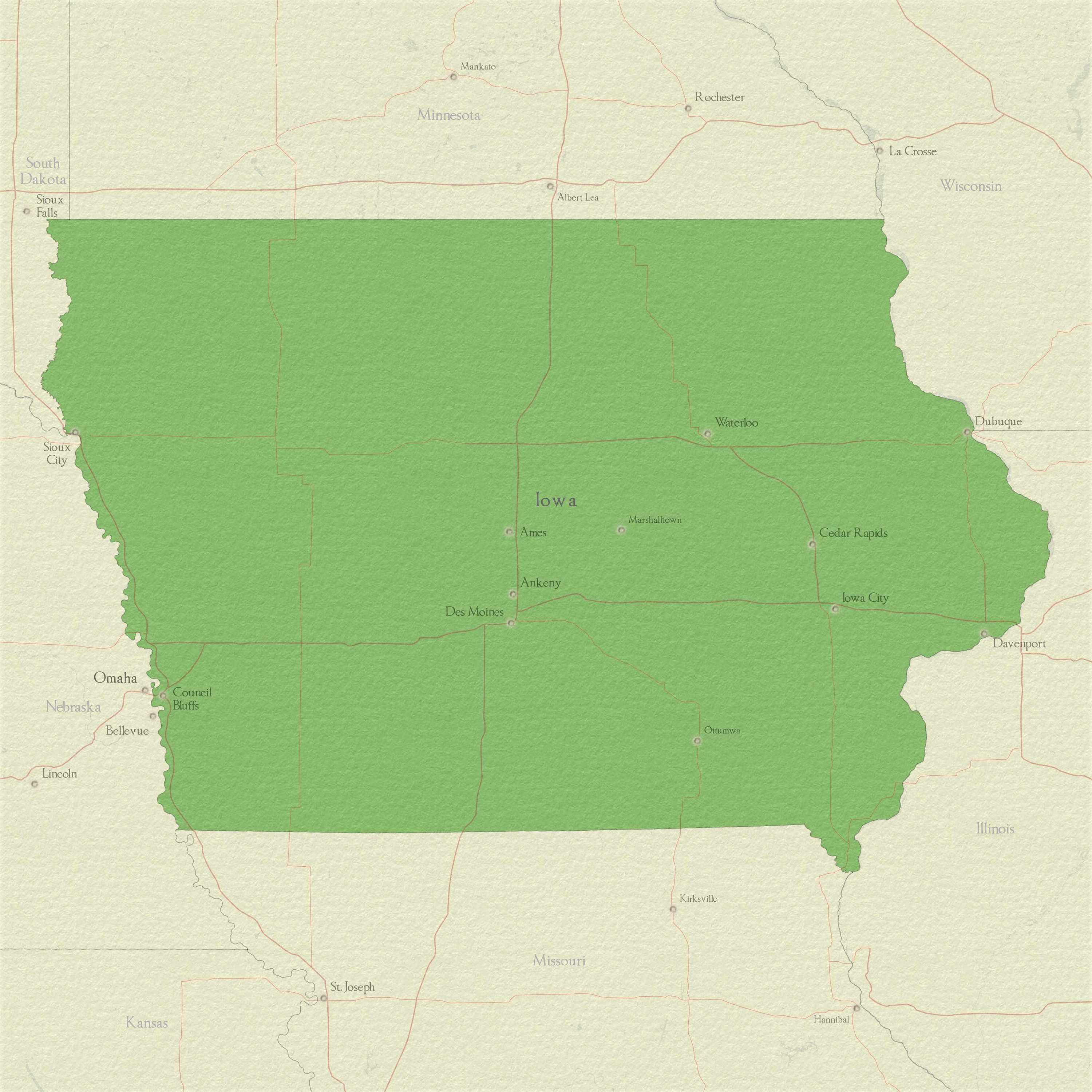 Iowa State Map Bundle: Styles Include Simple, Detailed, Rich, Elegant ...