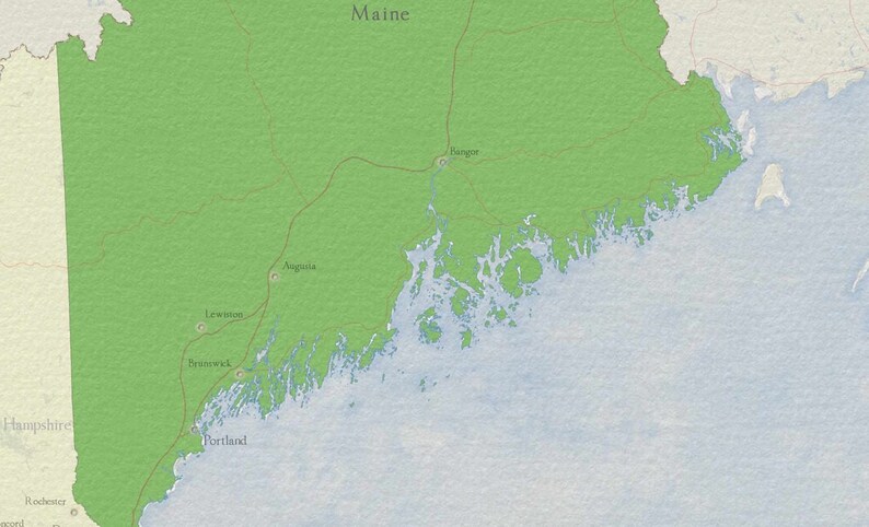 Maine Map Bundle: Styles Include Simple, Detailed, Rich, Elegant ...