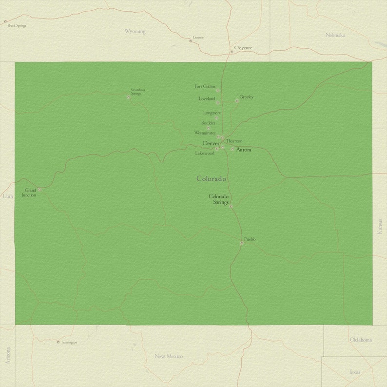 Colorado State Map Bundle: Styles Include Simple, Detailed, Rich ...