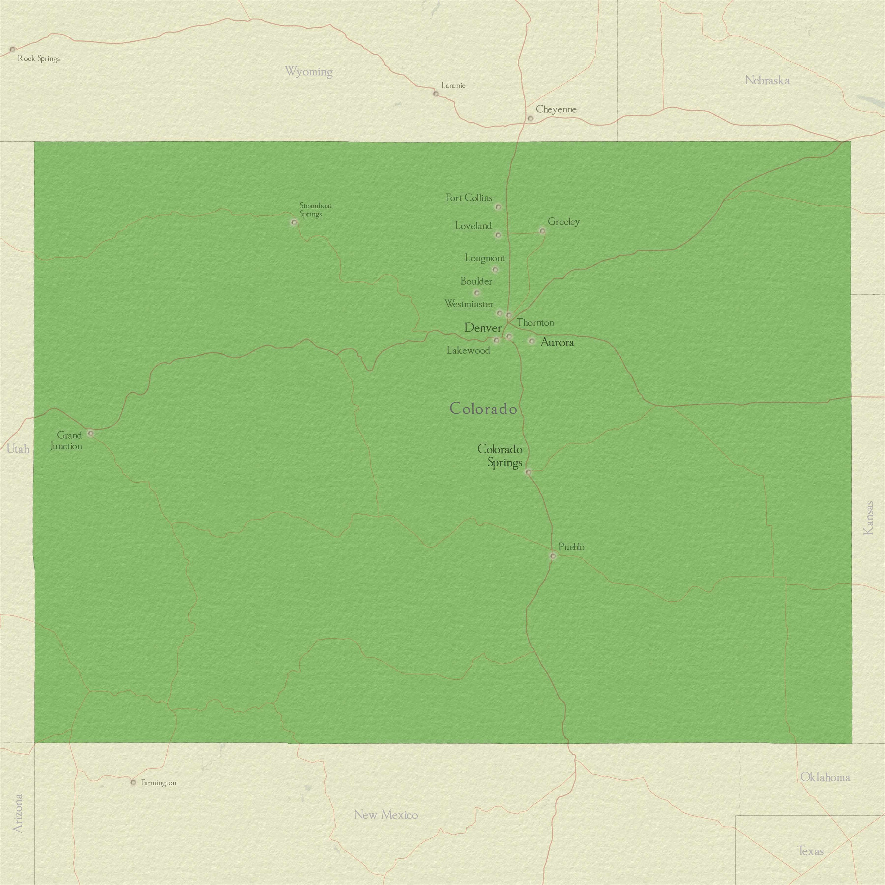 Colorado State Map Bundle: Styles Include Simple, Detailed, Rich ...