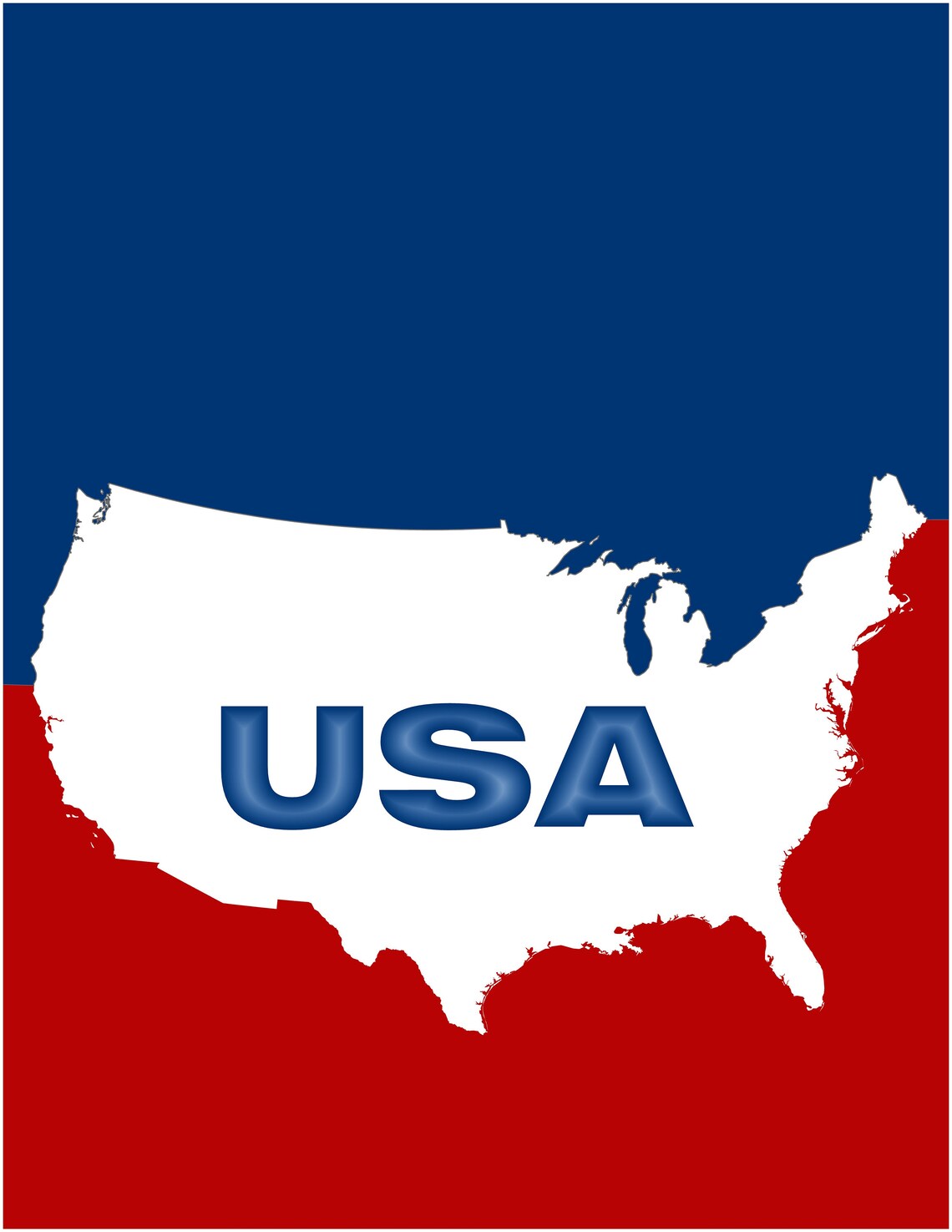 Printable Red White Blue USA States Variety Pack 27 Maps Some With ...