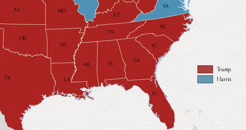 DOWNLOAD 2024 US Presidential Election Results Map. Elegantly Textured ...