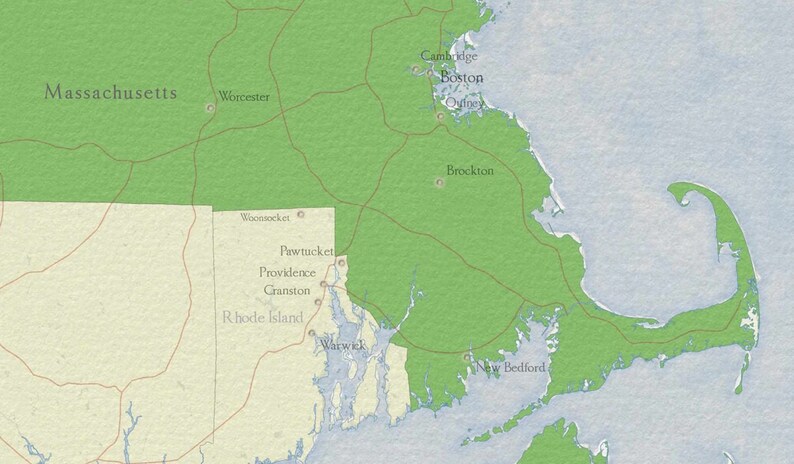 Massachusetts Map Bundle: Styles Include Simple, Detailed, Rich ...