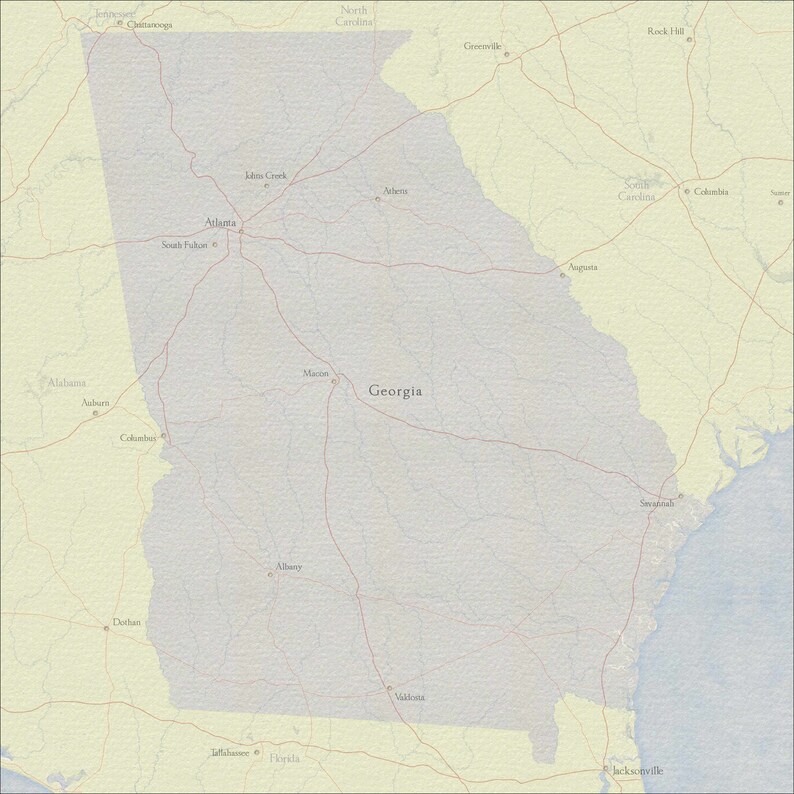 Georgia State Map Bundle: Styles Include Simple, Detailed, Rich ...