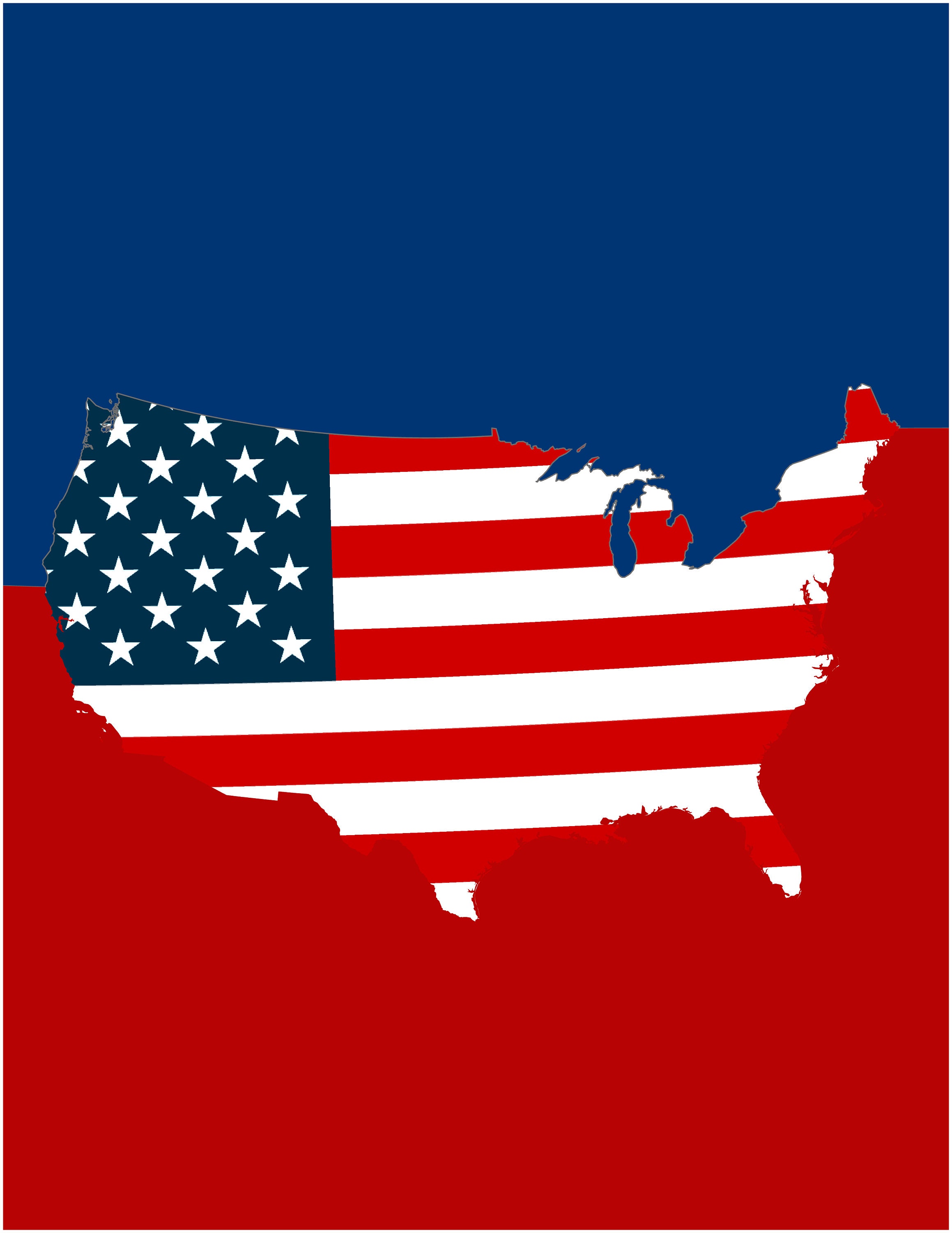 Printable Red White Blue USA States Variety Pack 27 Maps Some With ...