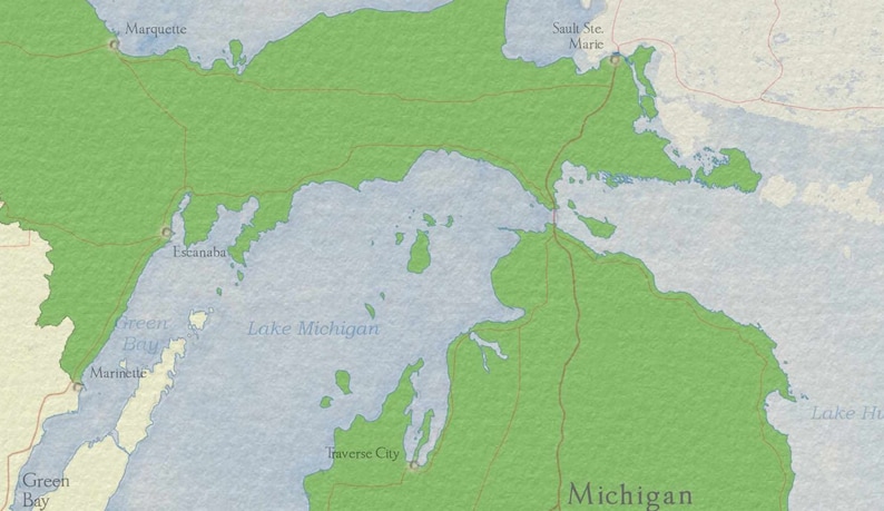 Michigan Map Bundle: Styles Include Simple, Detailed, Rich, Elegant ...