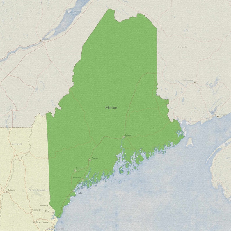 Maine Map Bundle: Styles Include Simple, Detailed, Rich, Elegant ...