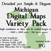 Michigan Map Bundle: Styles Include Simple, Detailed, Rich, Elegant ...
