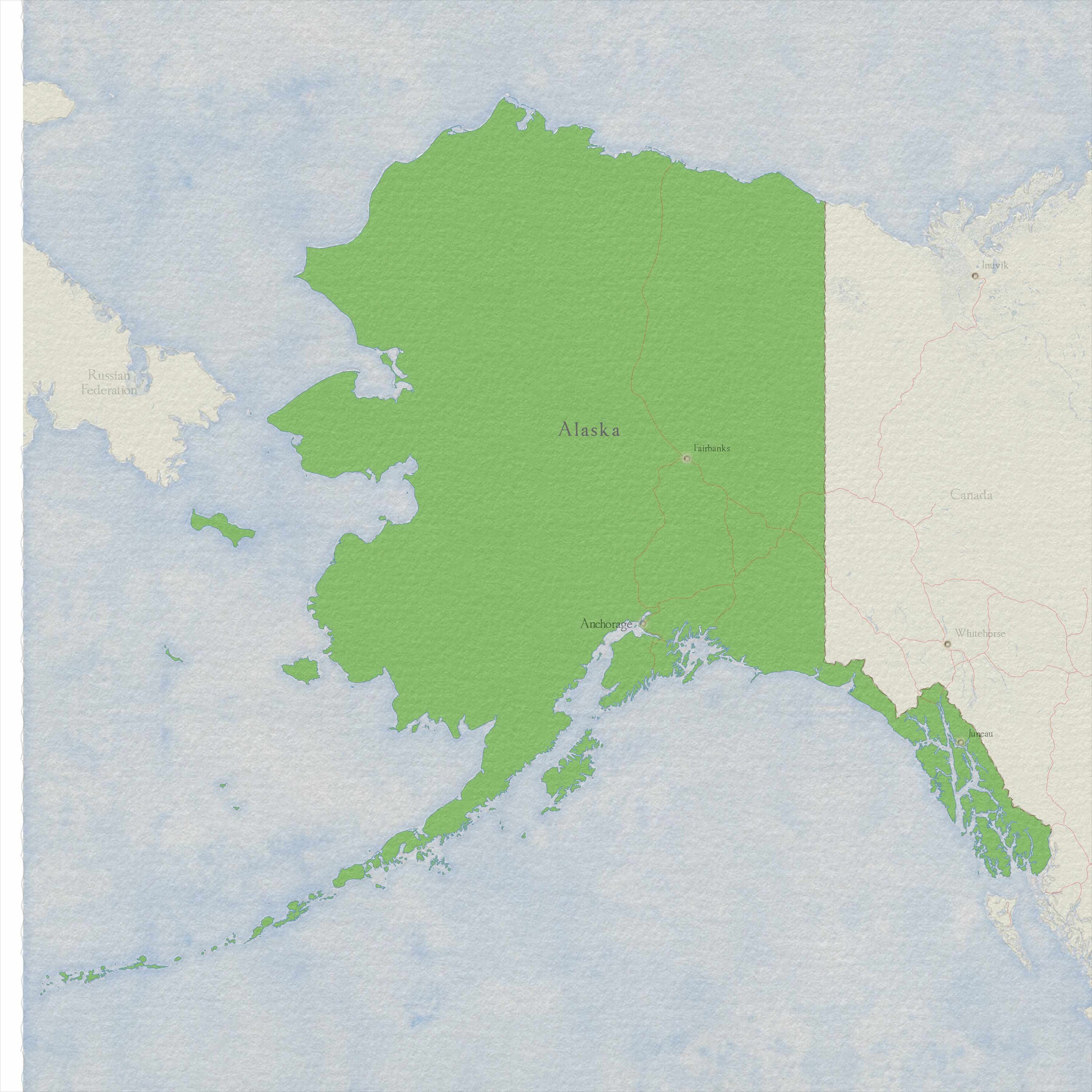 Alaska State Map Bundle: Styles Include Simple, Detailed, Rich, Elegant ...