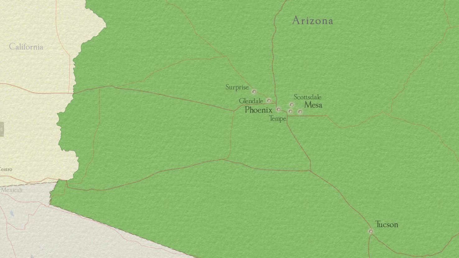 Arizona State Map Bundle: Styles Include Simple, Detailed, Rich ...