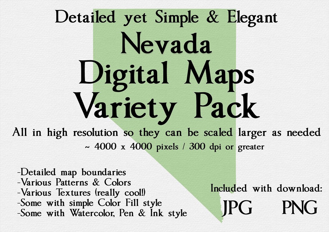 Nevada Map Bundle: Styles Include Simple, Detailed, Rich, Elegant ...