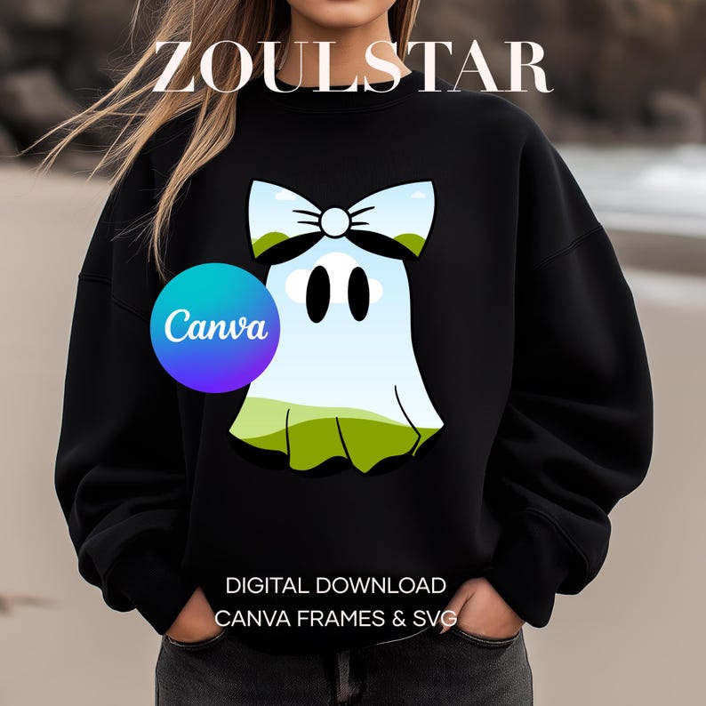 Ghost Canva Frames, Spooky Ghost Png, Halloween Ghost Svg, Halloween ...