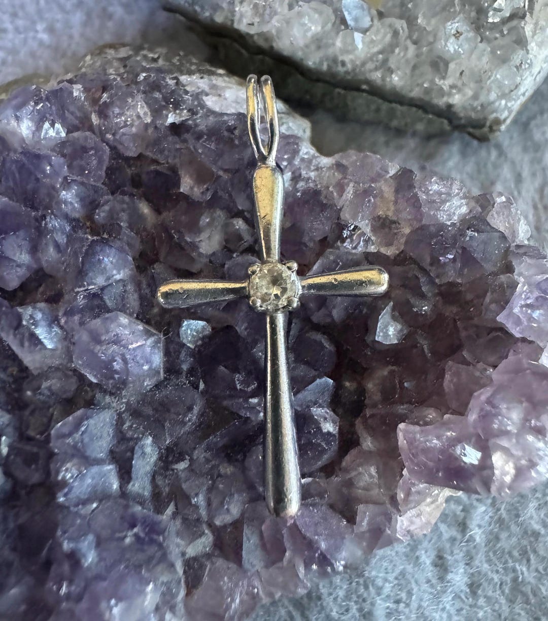 Sterling Silver and Clear Crystal Cross Pendant - Etsy