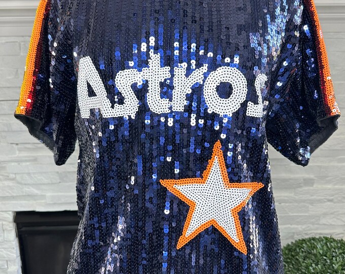Astros Inspired Fan Bling Baseball Jersey - Etsy
