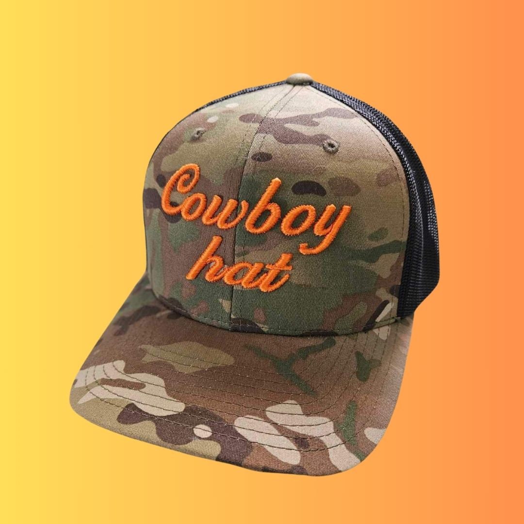 Cowboy Hat Camo Trucker Cap - Etsy