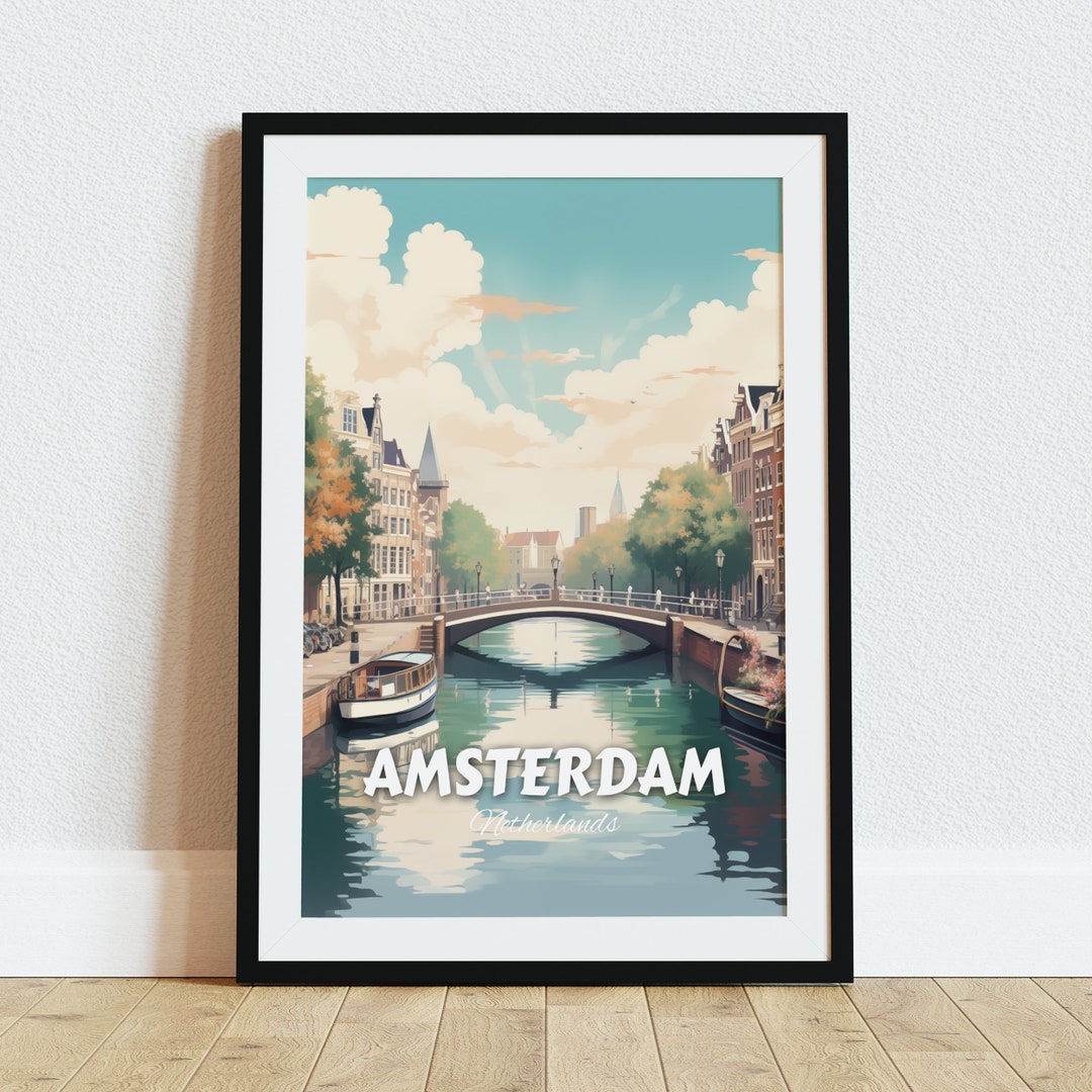 Amsterdam Travel Poster Wall Art Print Amsterdam Poster Printable Home ...
