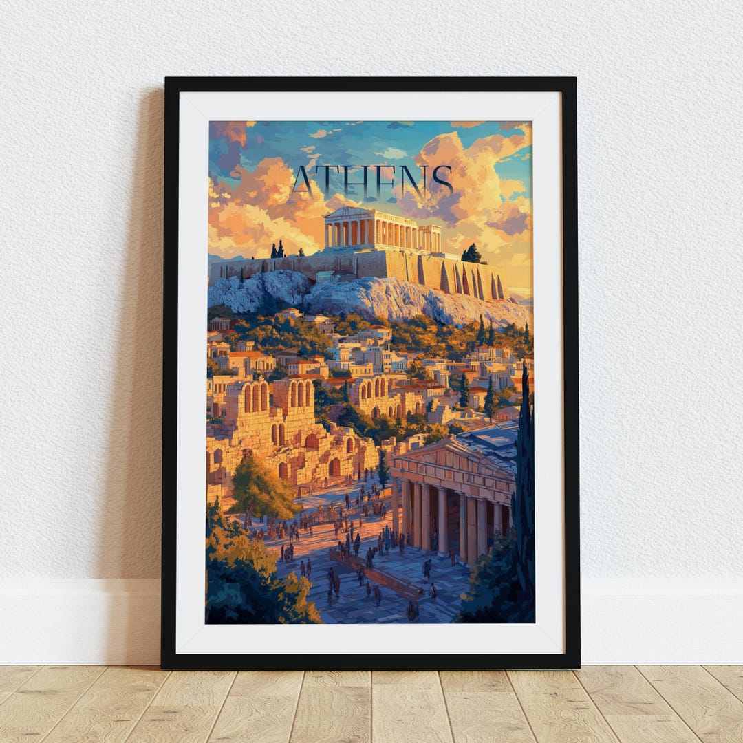 Athens Travel Poster Athens Greece Wall Art Travel Print Travel Art ...