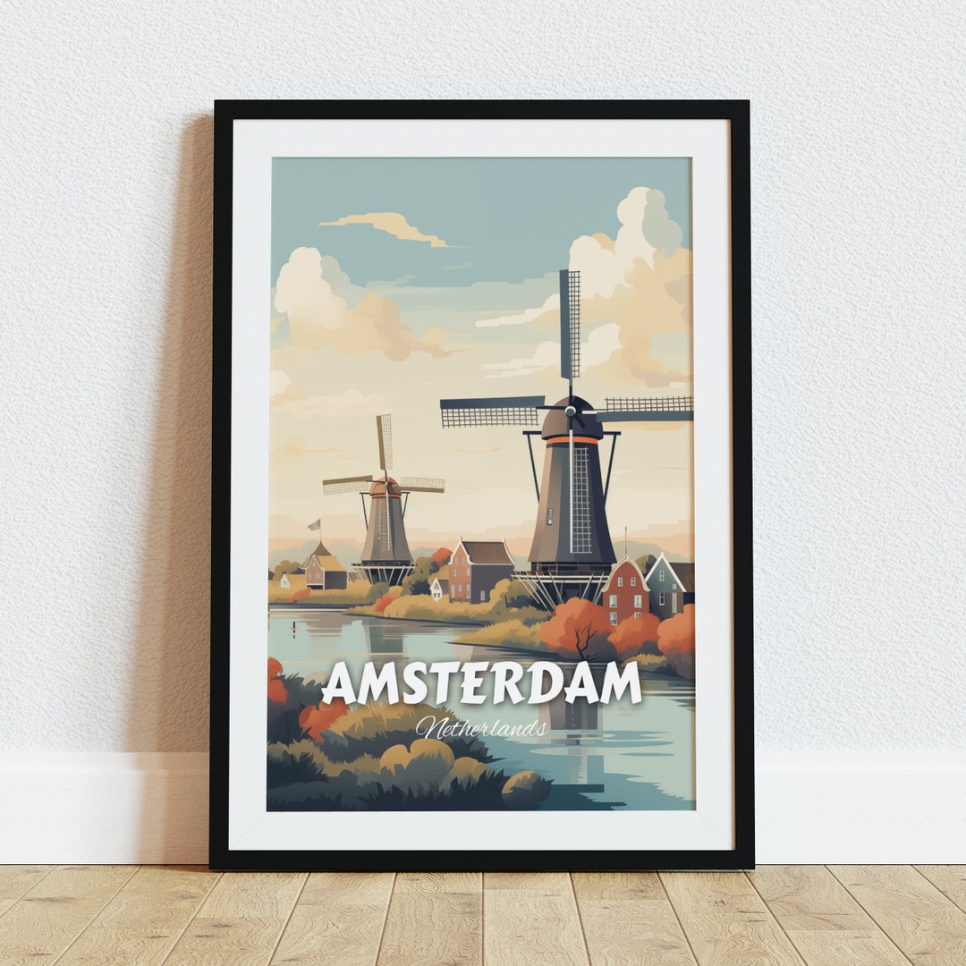 Amsterdam Travel Poster Wall Art Print Amsterdam Poster Printable Home ...