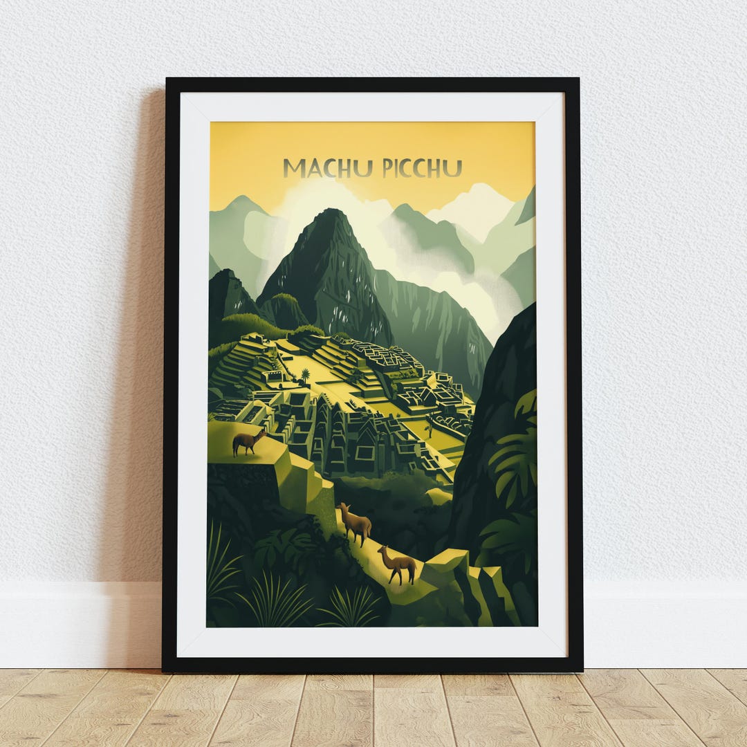 Machu Picchu Travel Poster Machu Picchu Wall Art Peru Travel Print Peru ...