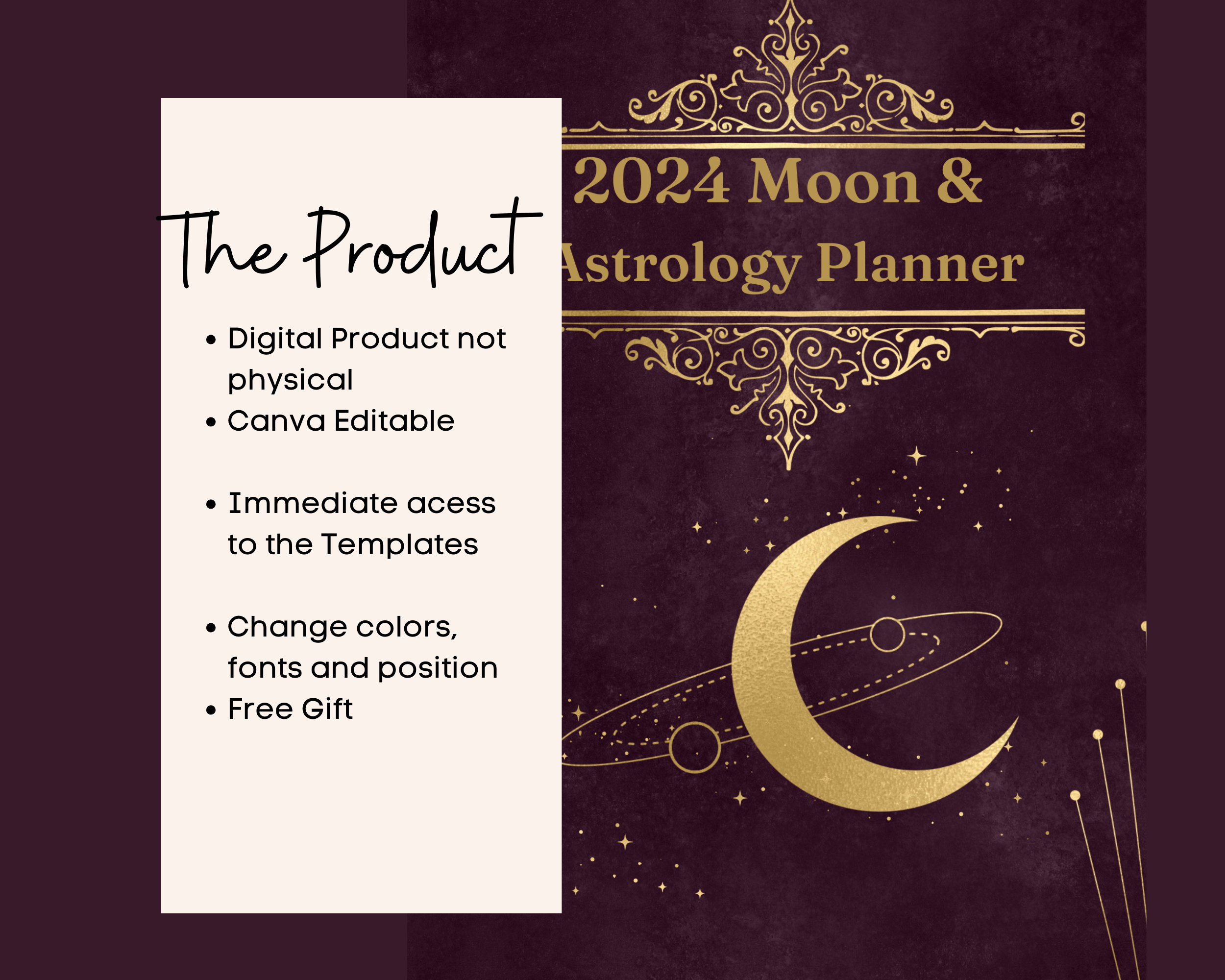 2024 Editable 2024 Moon & Astrology Planner Printable Astrology Moon ...