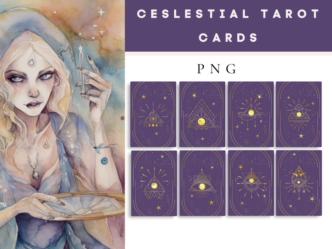 DARK PURPLE GOLD Tarot Deck 10 Cards, Mystical Universe, Tarot Deck ...