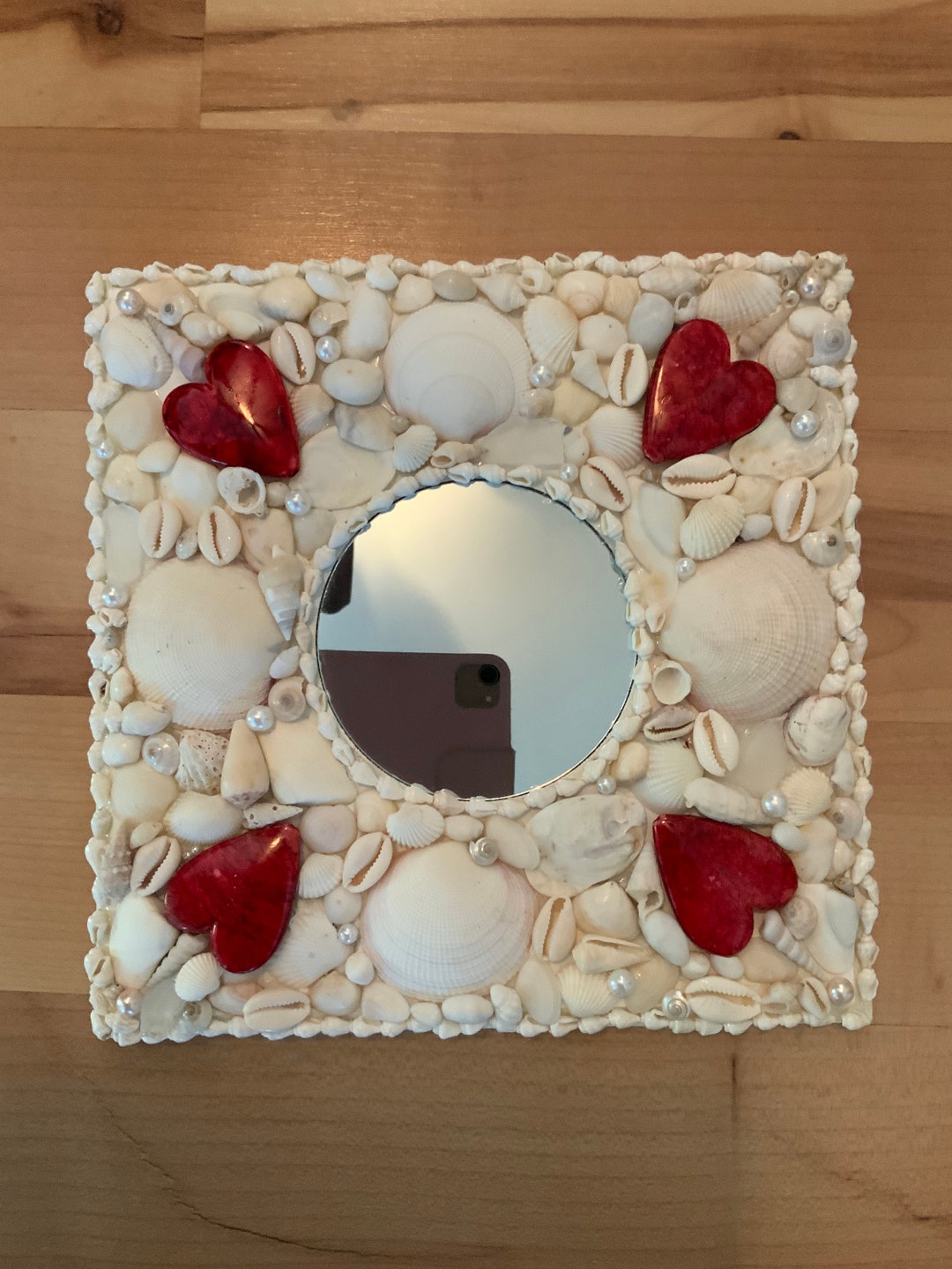 White Shell Mosaic Mirror - Etsy