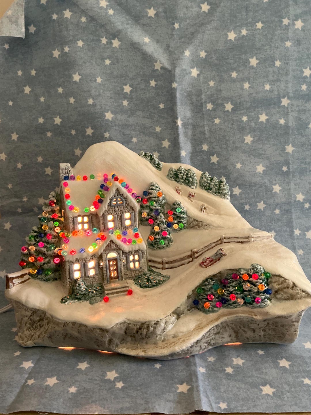 Handpainted Lighted Winter Scene - Etsy