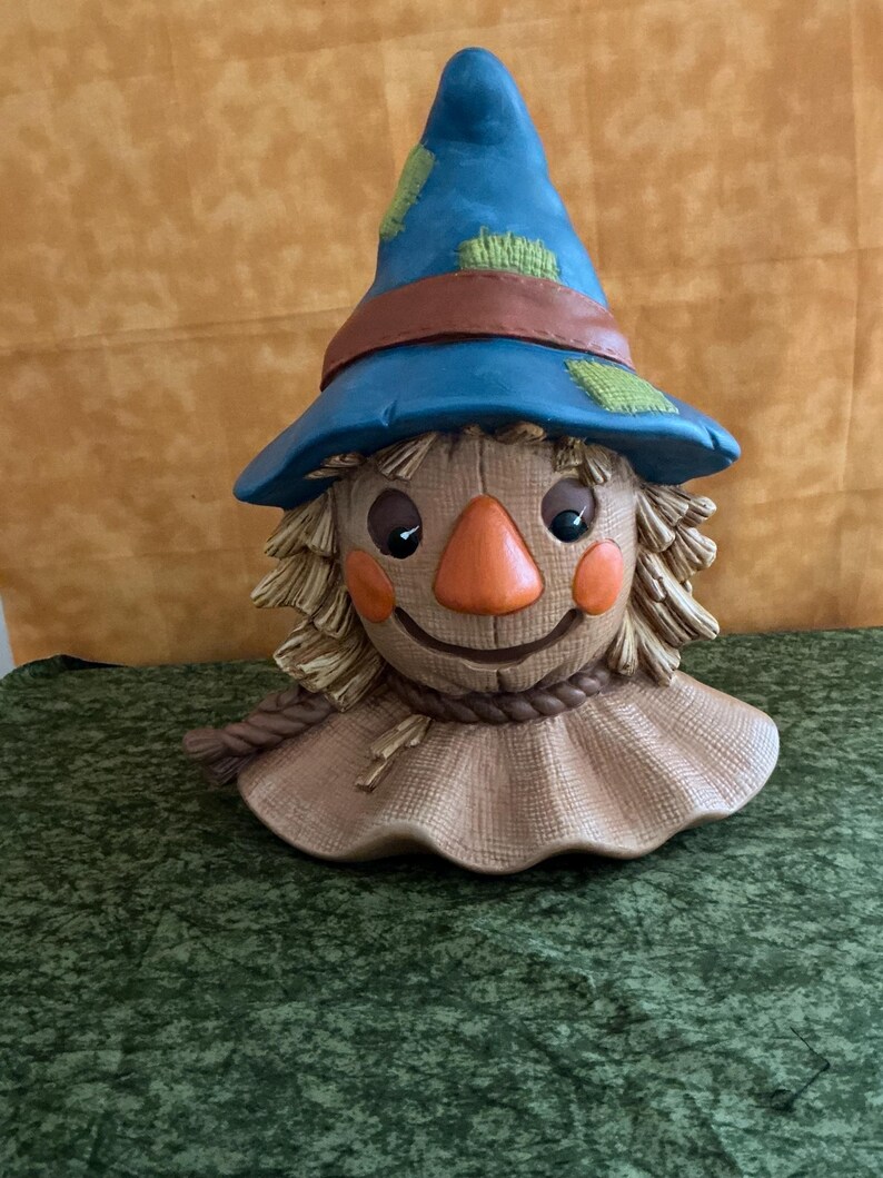 Handpainted Ceramic Scarecrow Head Centerpiece - Etsy