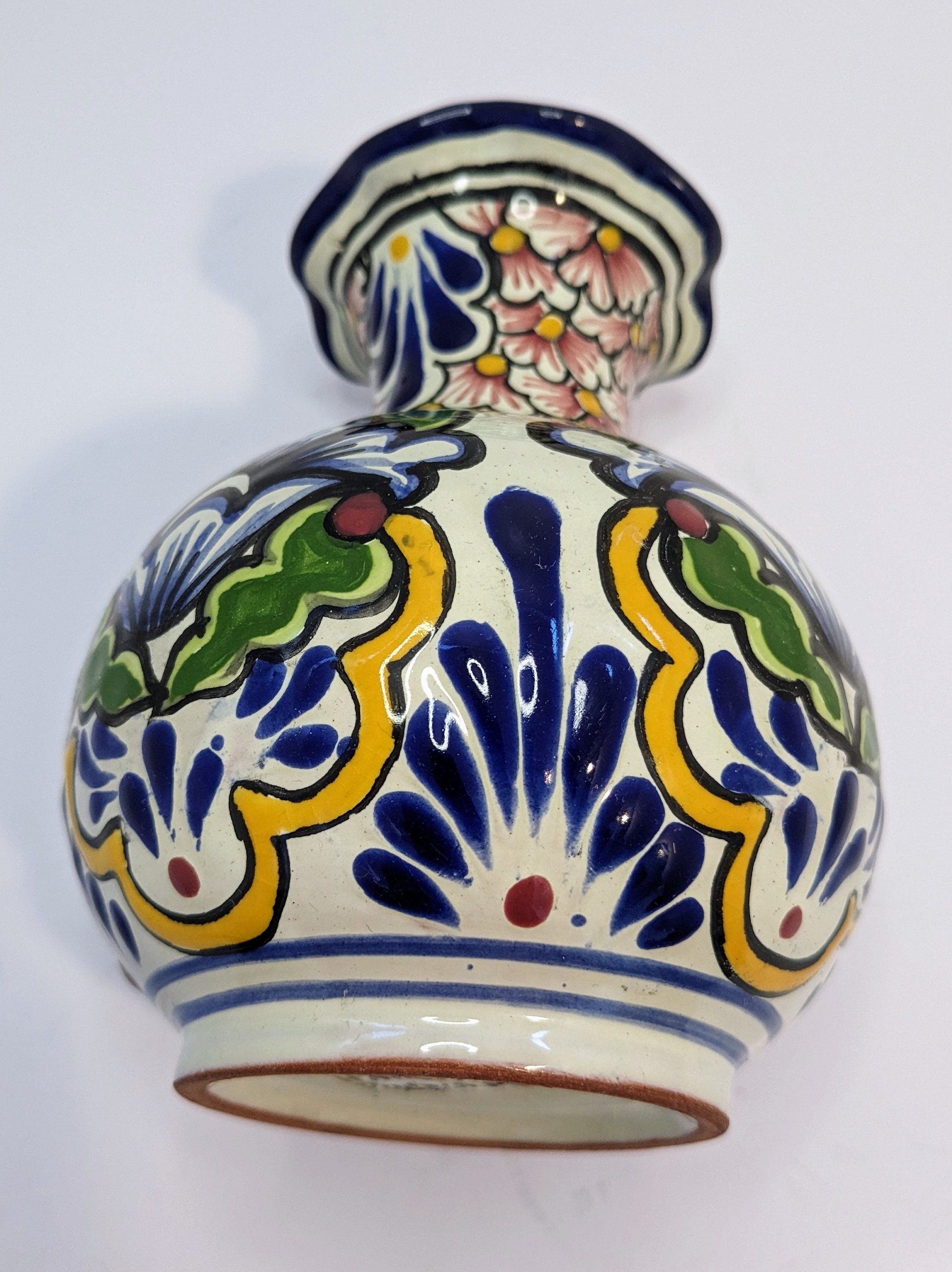 Vintage Talavera Mexican Folk Art Pottery Vase - Etsy