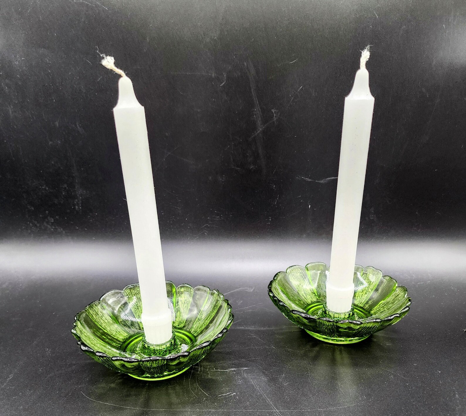 Vintage 1960's Anchor Hocking Flower Bowl Candle Stick Holders, Country ...